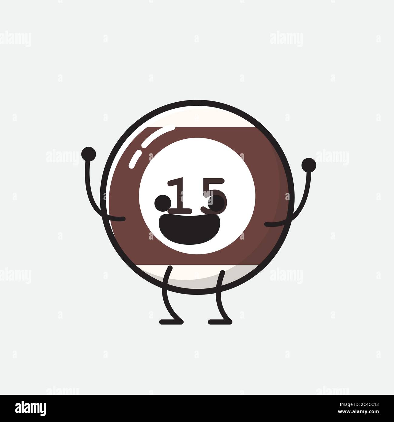 An illustration of Cute Billiard Ball Mascot Vector Character in Flat ...