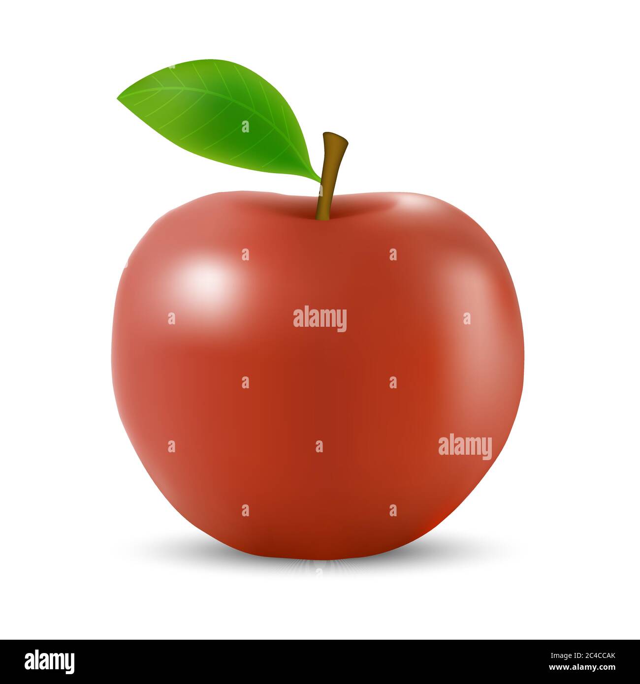 Realistic 3d red apple Isolated On White Background Stock Vector Image ...
