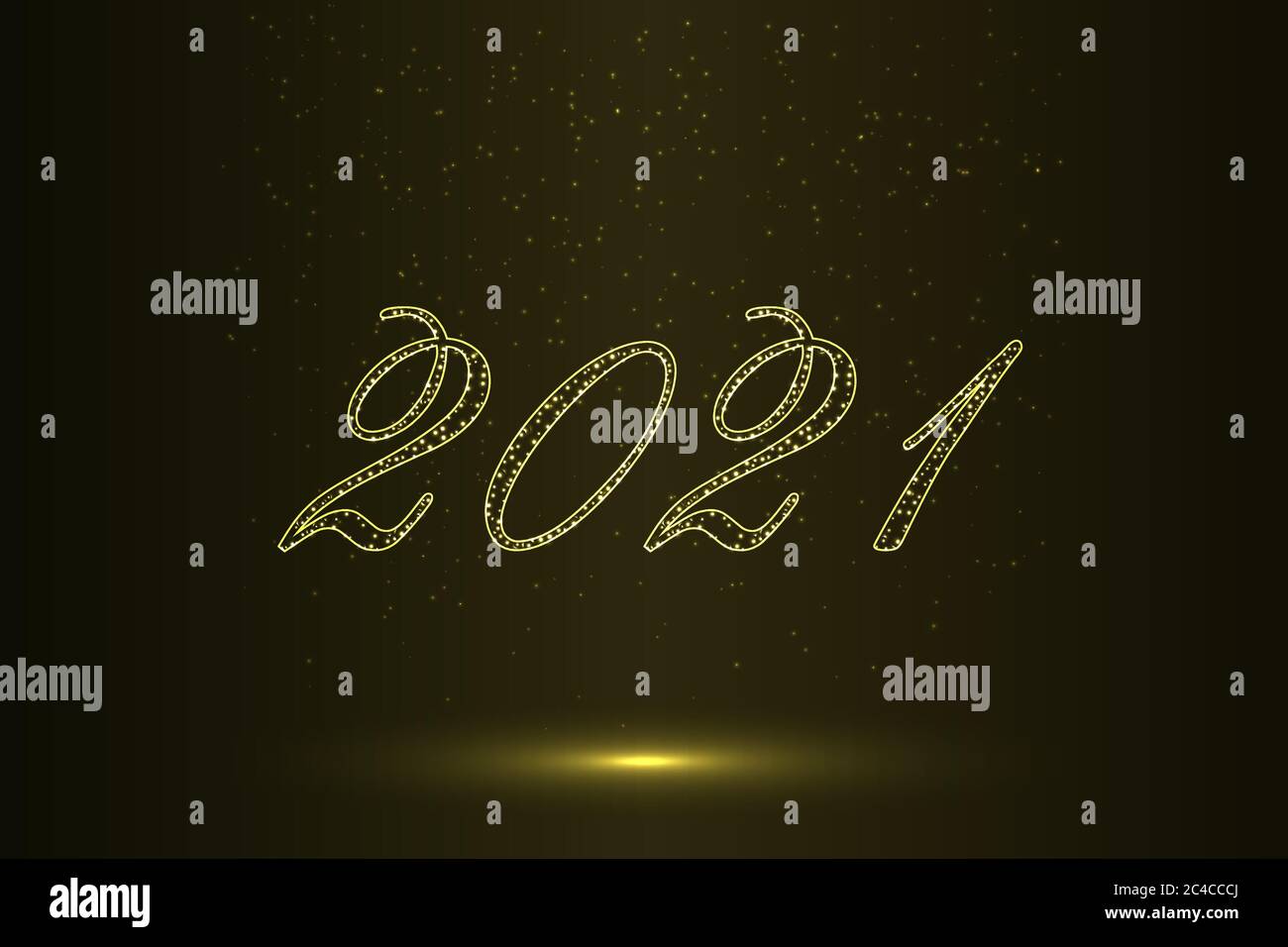 Happy new year 2021 gold background with spotlight Stock Vector Image ...