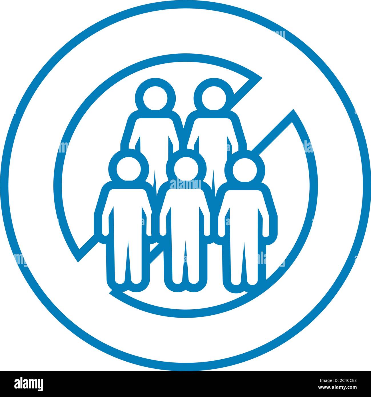 avoid crowds signal for covid19 signal ,prevention method line style ...