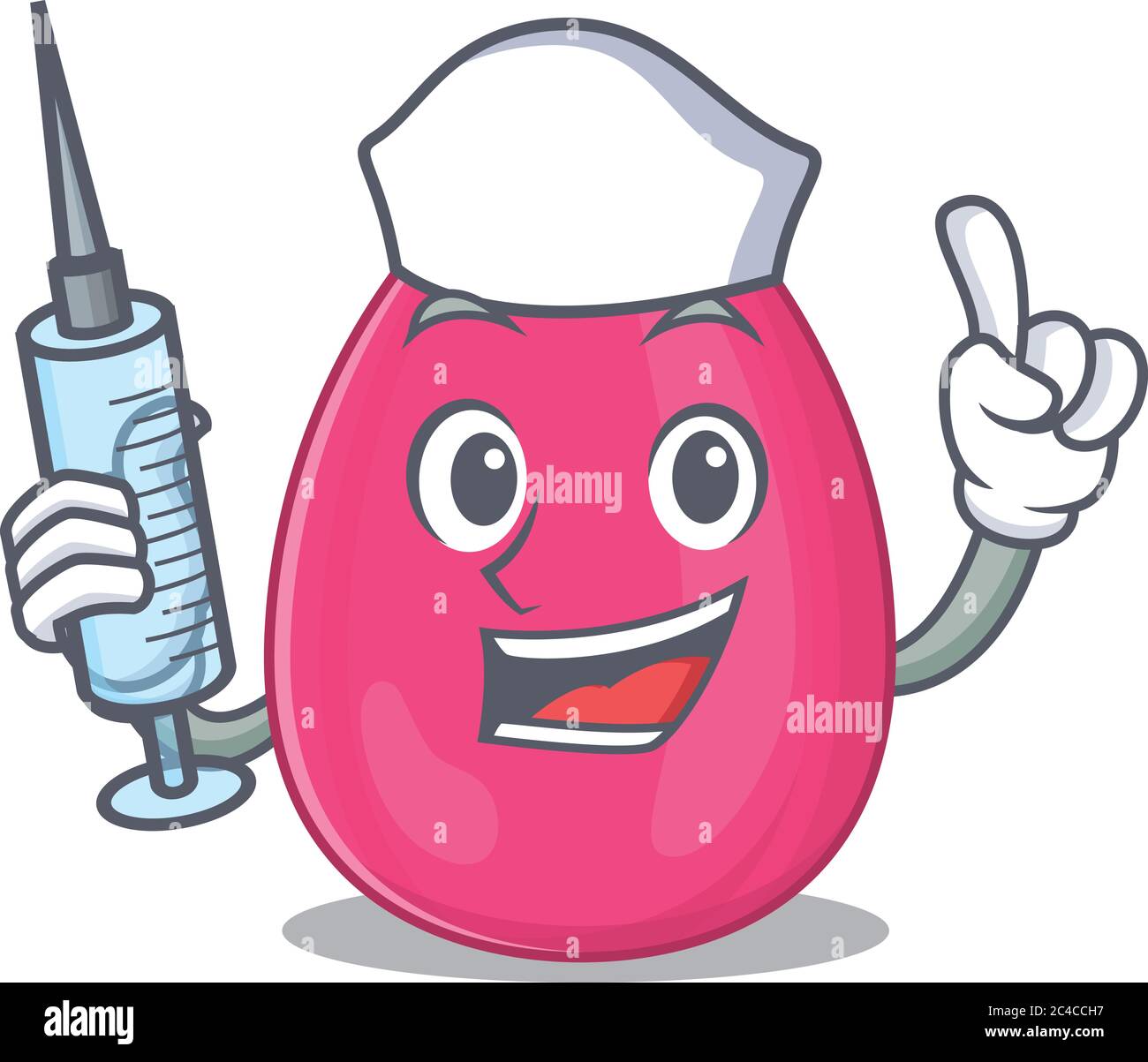 A dedicate makeup sponge nurse mascot design with a syringe Stock ...
