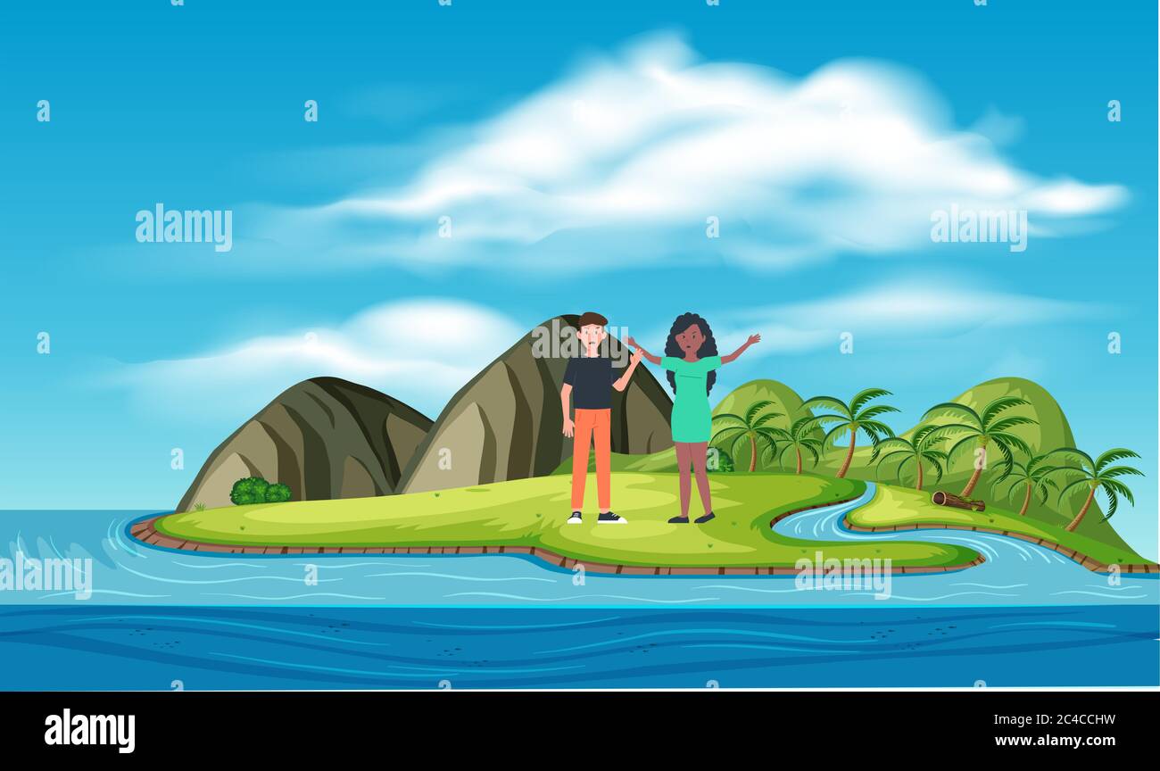 People enjoying the beach Stock Vector Images - Alamy