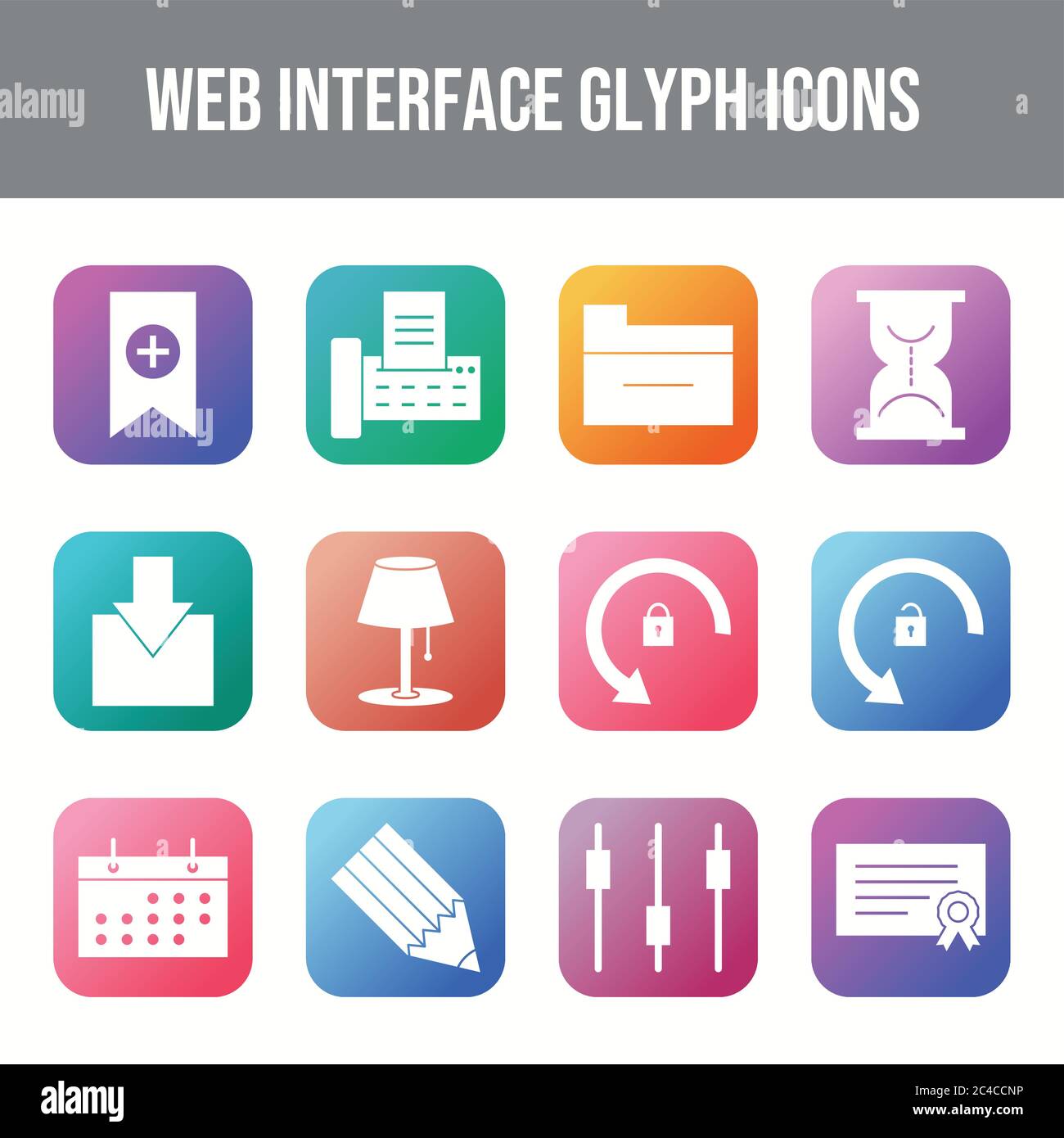 Beautiful Web Interface vector icon set Stock Vector Image & Art - Alamy