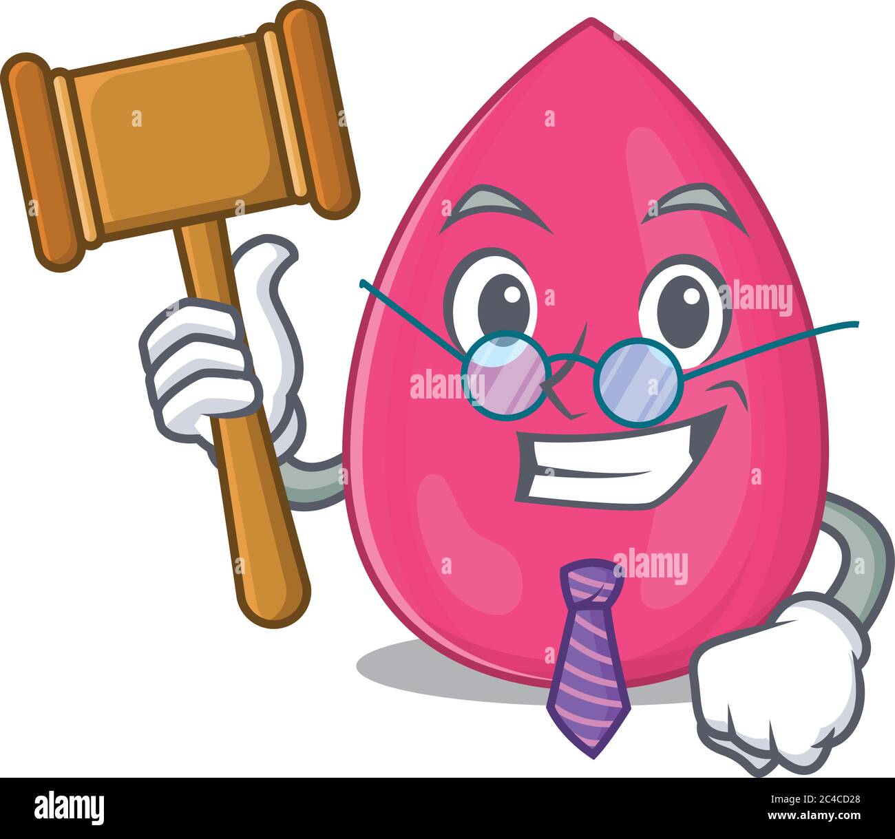 A judicious judge of makeup sponge caricature concept wearing glasses ...