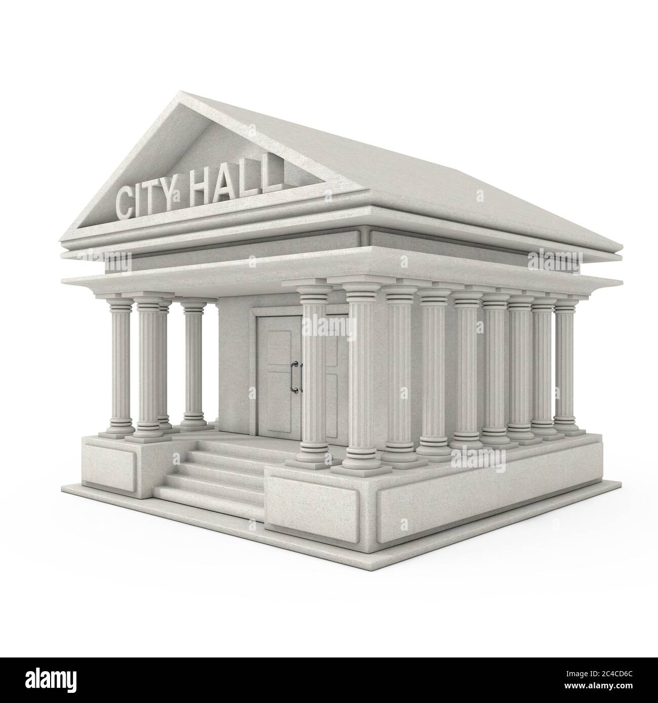 City Hall Architecture Public Government Building on a white background ...