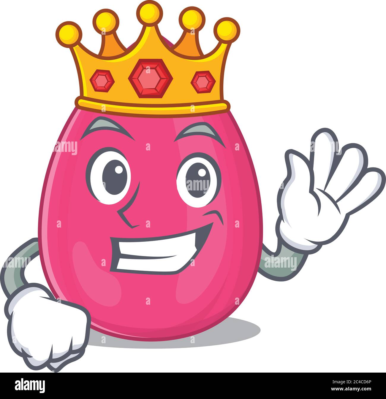 A humble King of makeup sponge caricature design style with gold crown ...