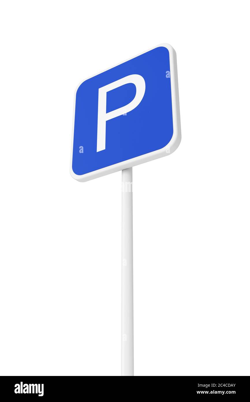 Parking Road Traffic Sign on a white background. 3d Rendering Stock ...