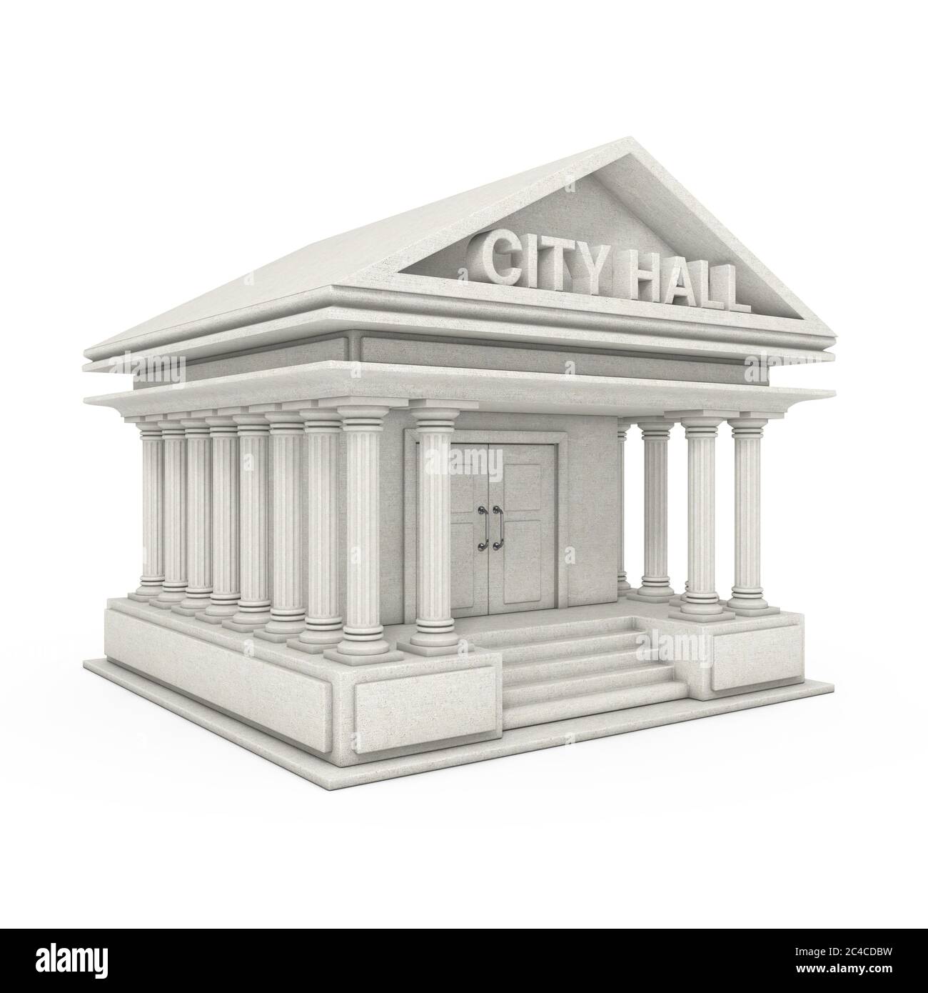 City Hall Architecture Public Government Building on a white background ...