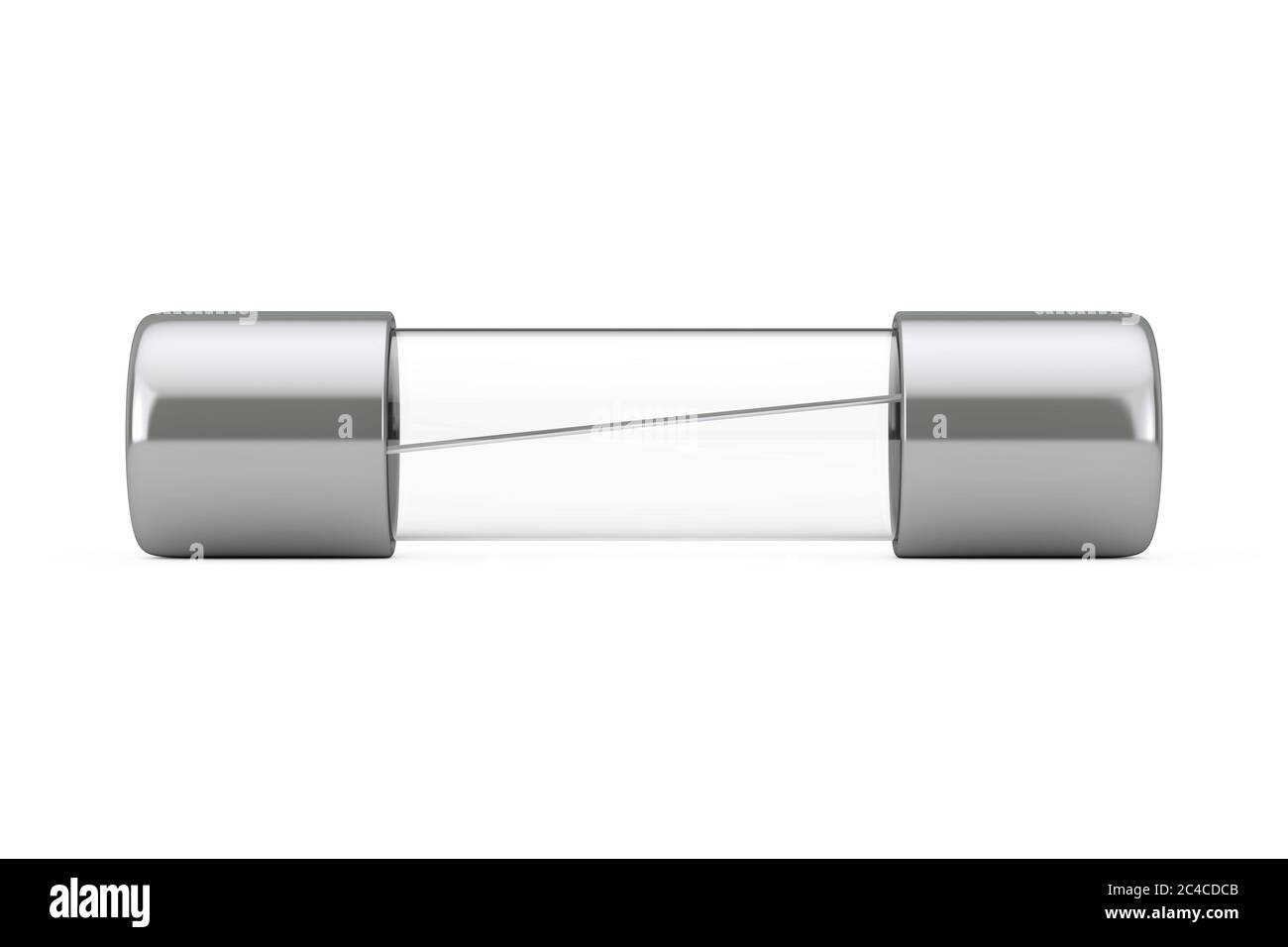 Glass Capsule Fuse of Electrical Protection Component on a white ...