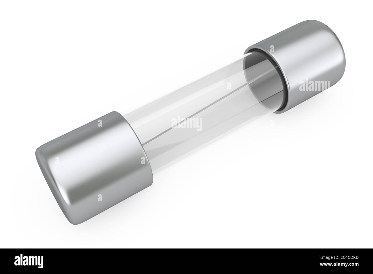 Glass Capsule Fuse of Electrical Protection Component on a white ...