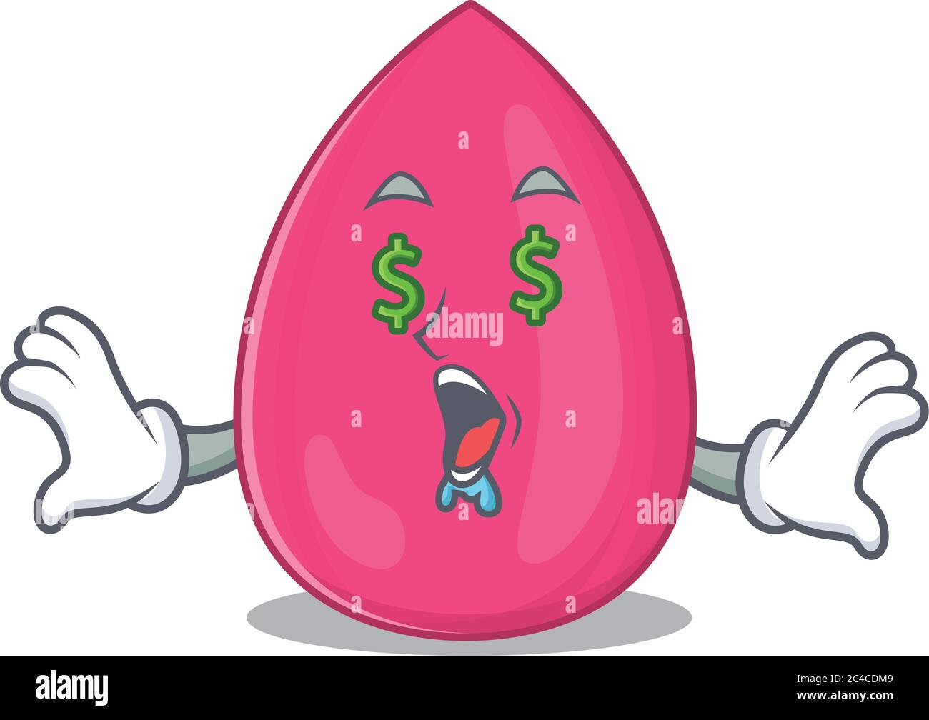 happy rich cartoon concept of makeup sponge with money eyes Stock ...