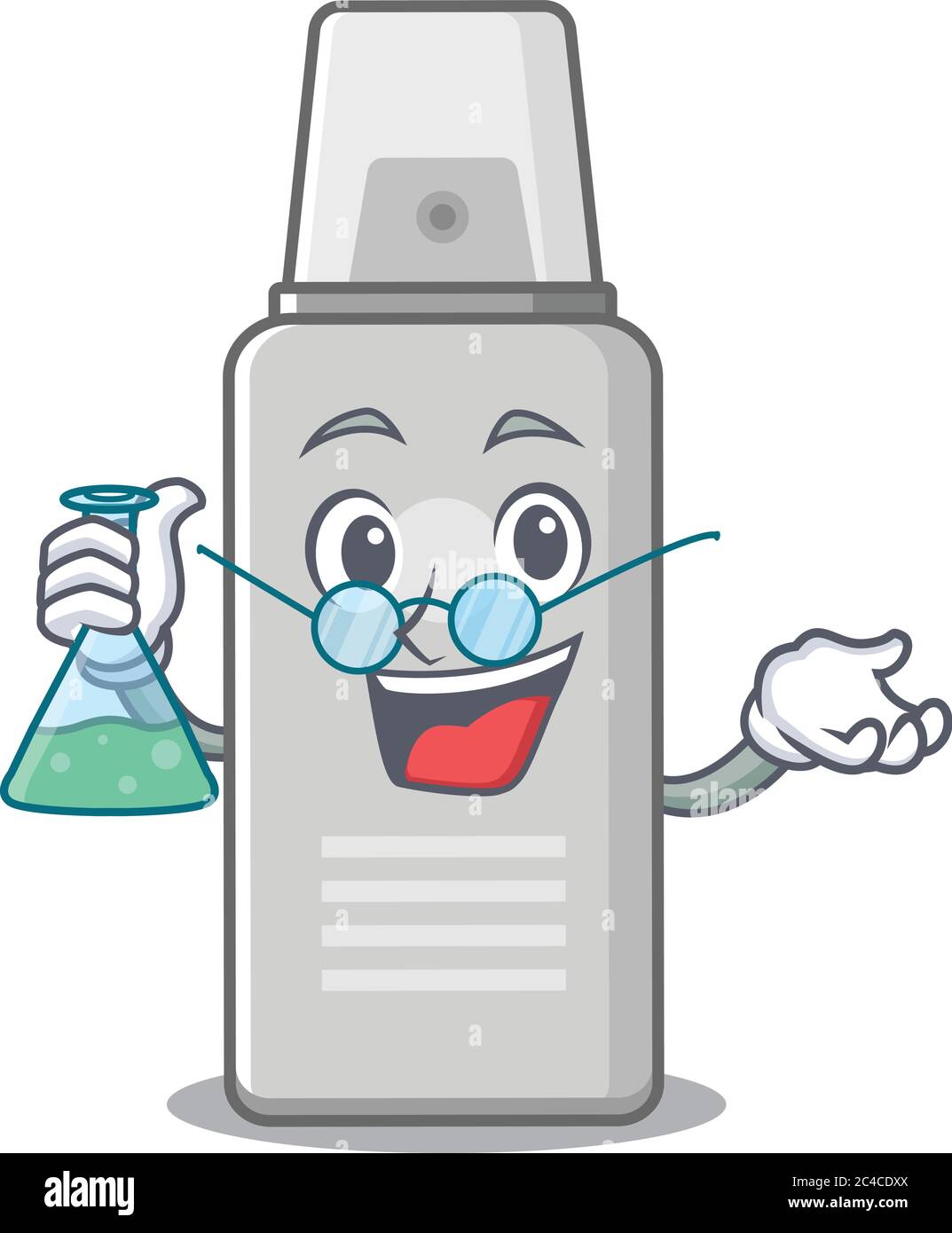 Super Genius Professor of shaving foam Caricature character working on ...