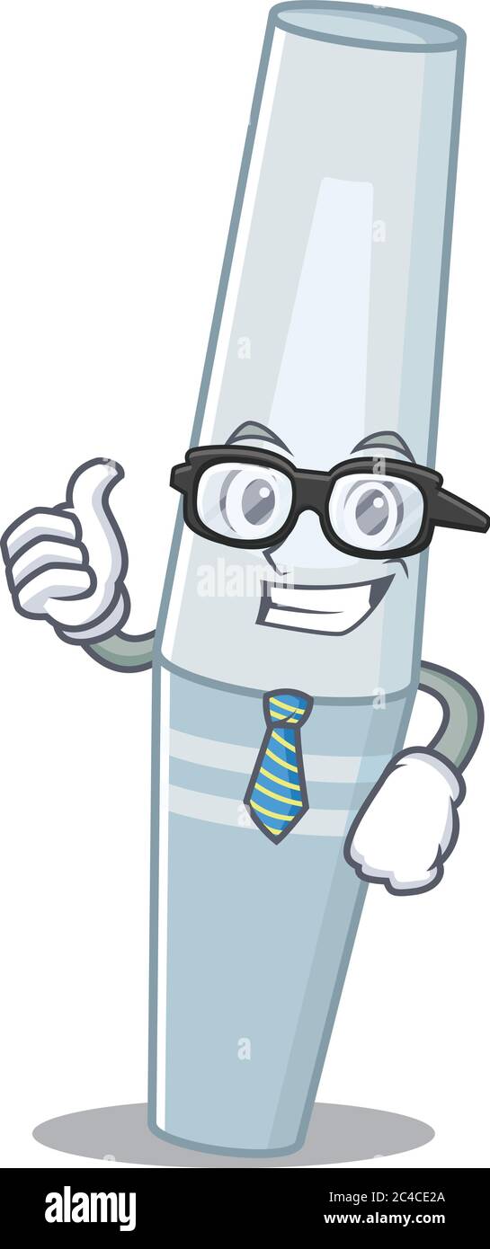 cartoon mascot style of mascara Businessman with glasses and tie Stock ...