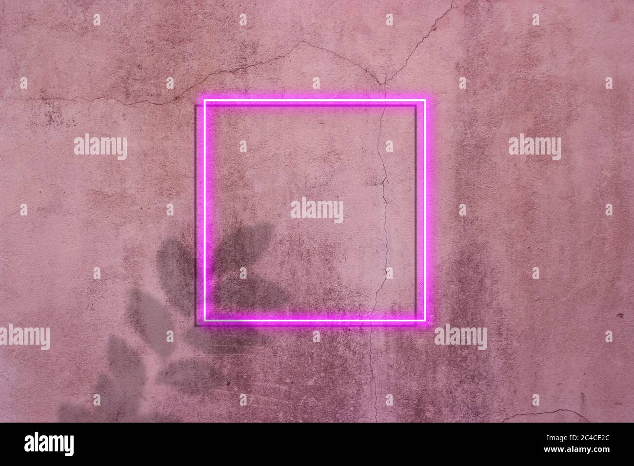 neon sign frame of concrete wall.Copy Space and Advertising.shadow of ...