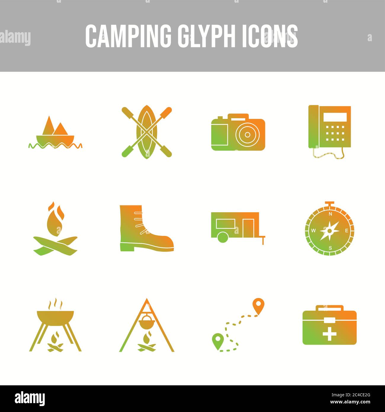 Beautiful Camping vector icon set Stock Vector Image & Art - Alamy