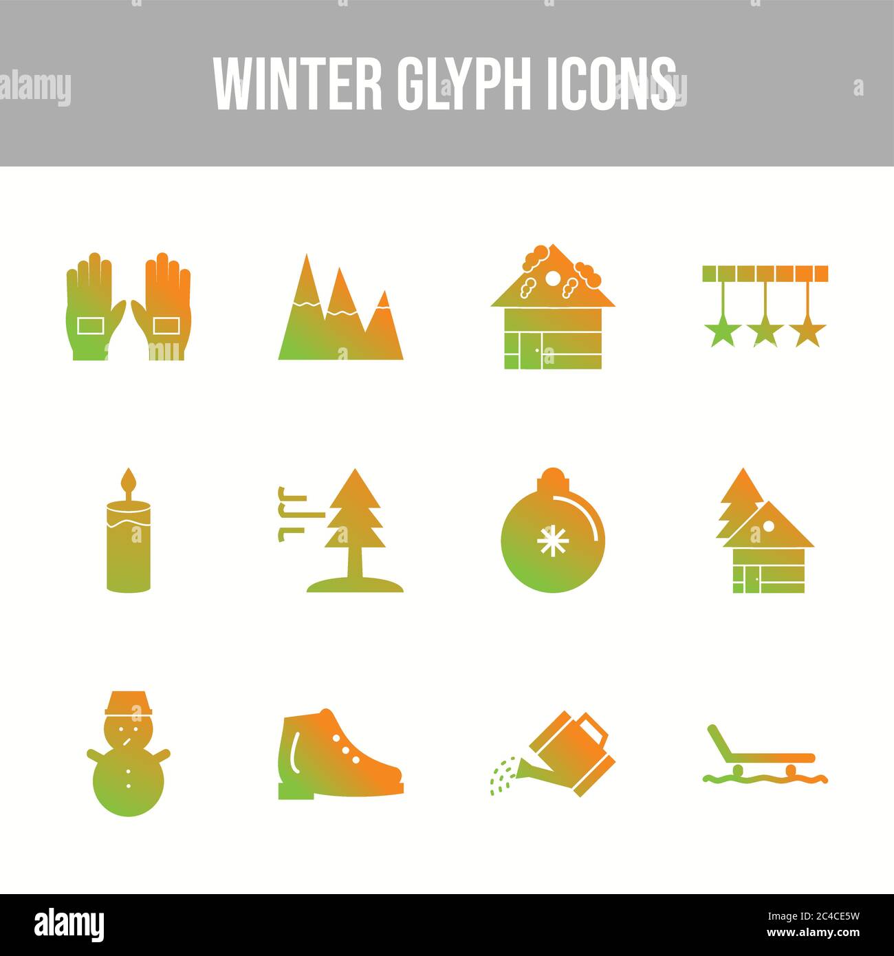 Set christmas plants line Stock Vector Images - Alamy