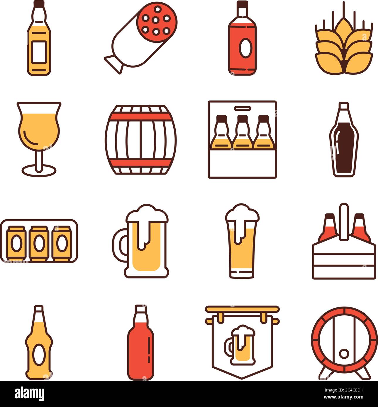 bundle of beer international day icons vector illustration design Stock ...