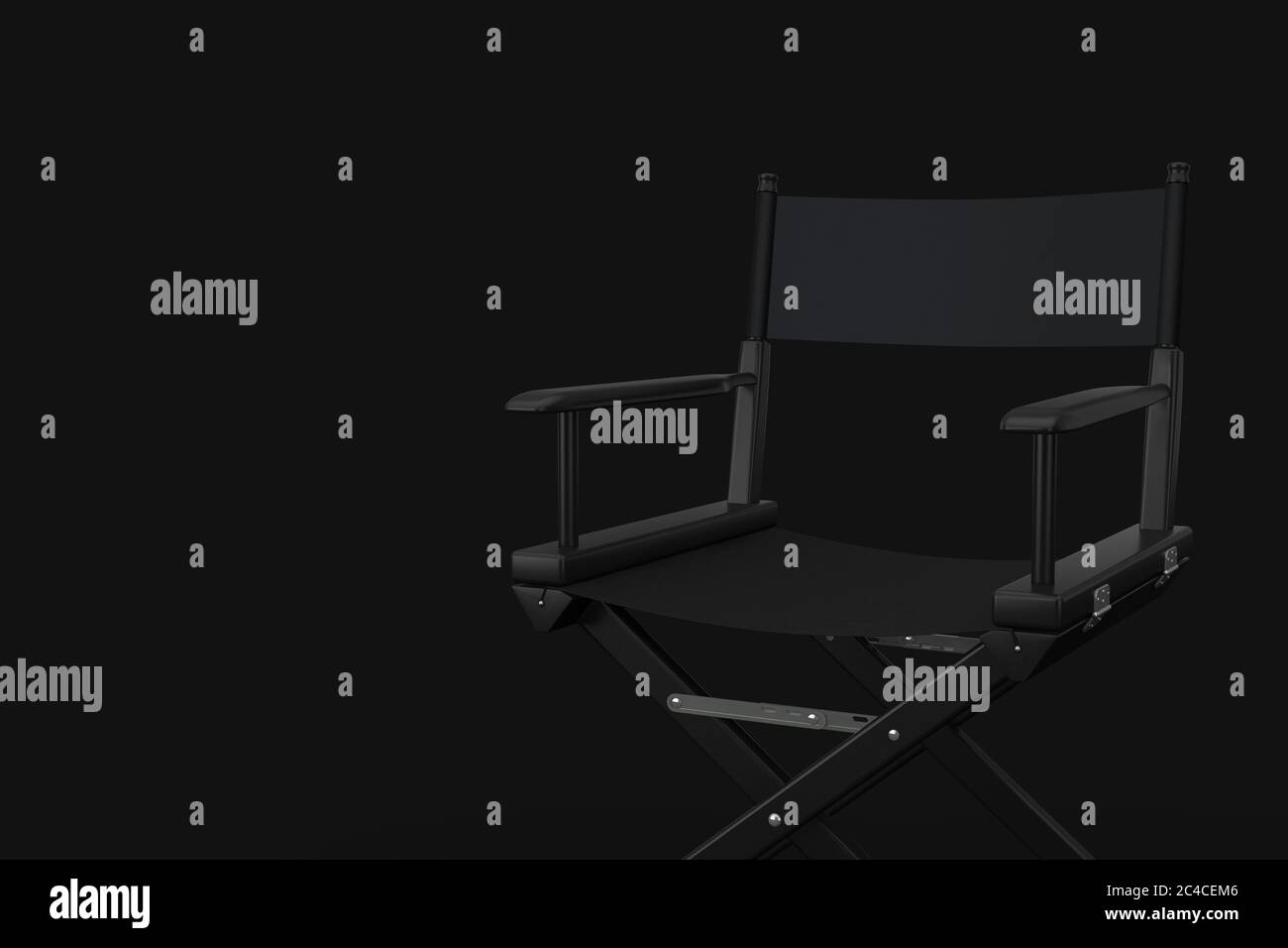 Black Cinema Director Chair on a black background. 3d Rendering Stock ...