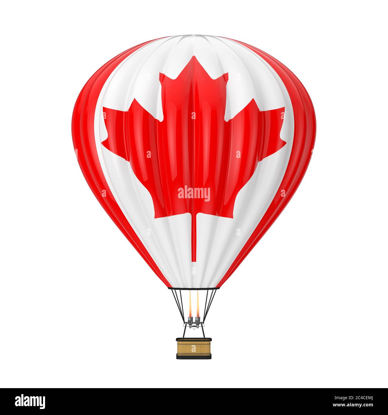 Hot Air Balloon with Flag of Canada on a white background. 3d Rendering ...