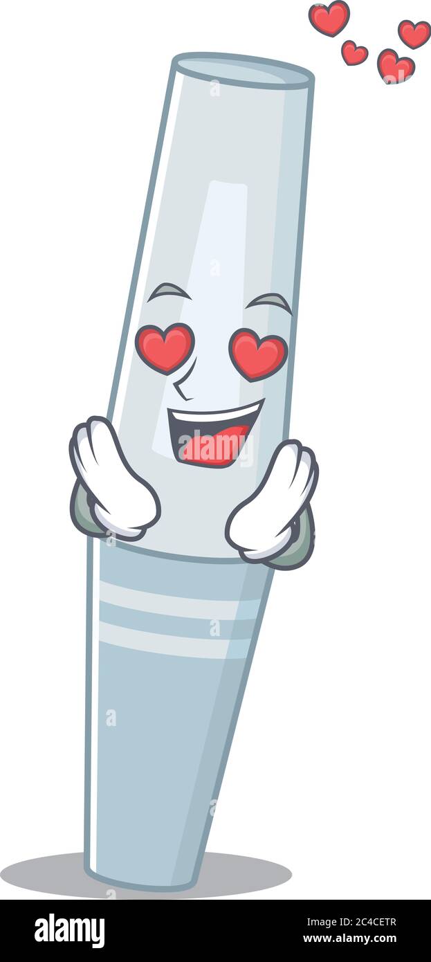 A passionate mascara cartoon mascot concept has a falling in love eyes ...