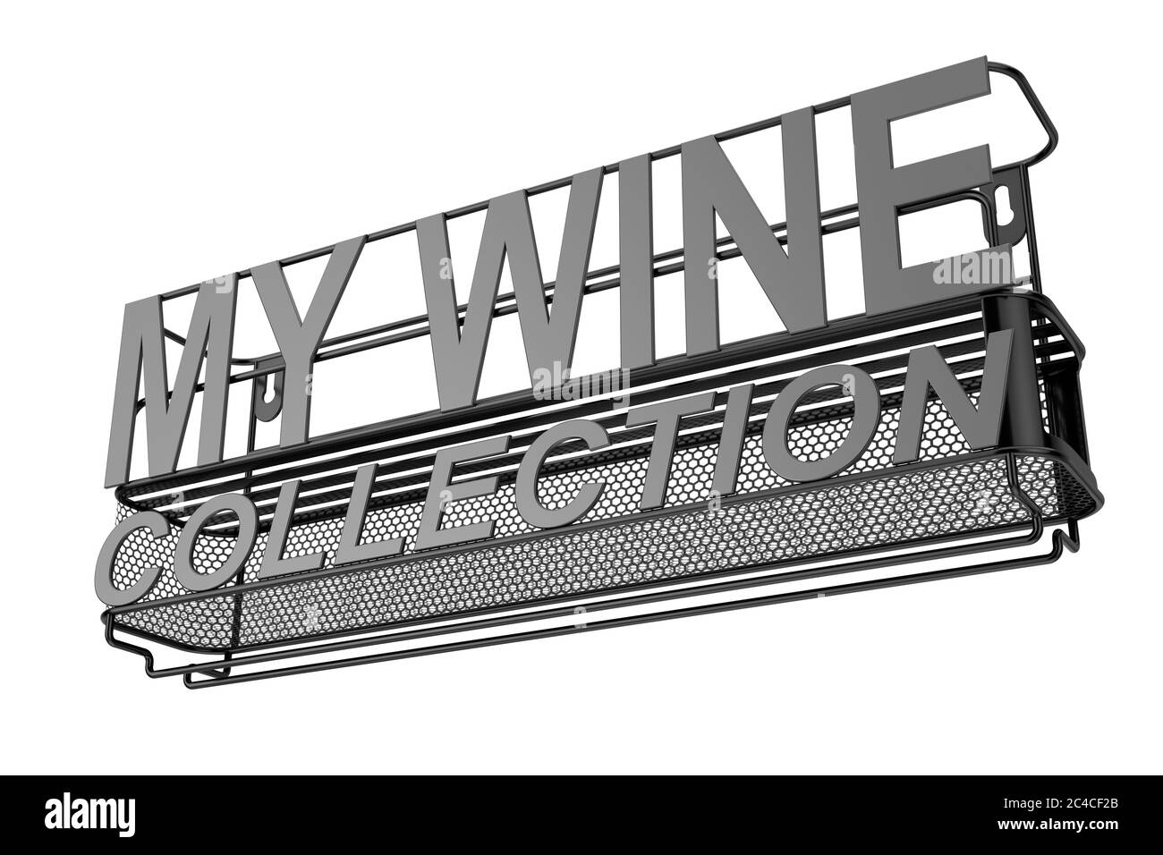 Metal Wall Hanging Wine Storage Shelf with My Wine Collection Sign on a ...