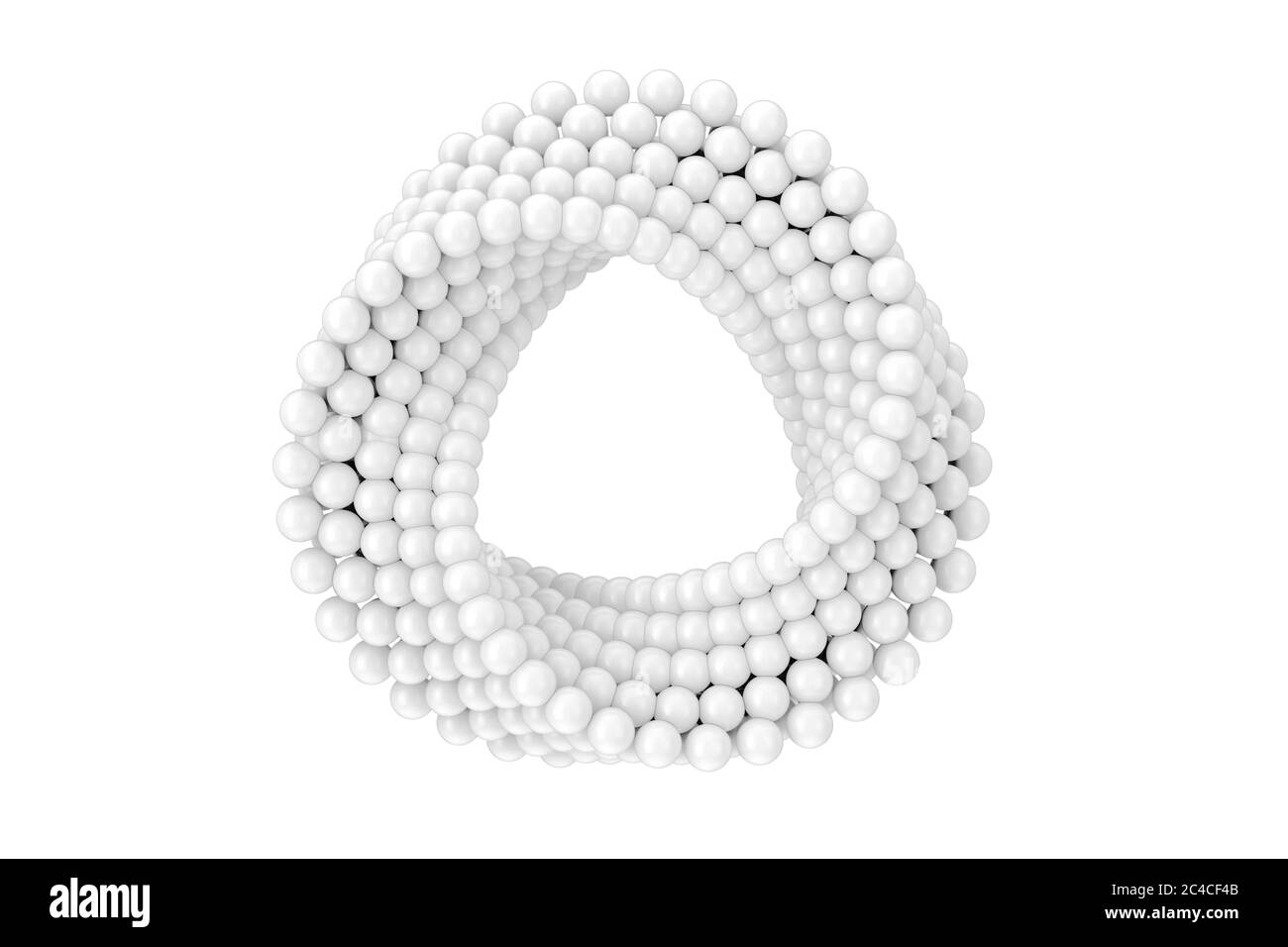 Abstract Impossible White Balls Loop Circle Shape Cross Cap on a white ...