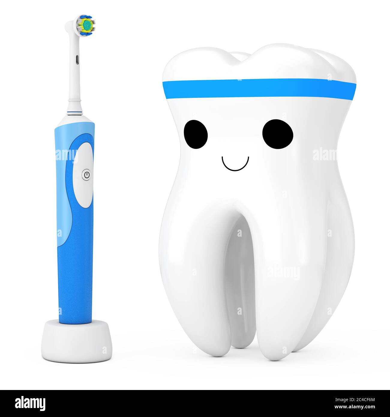 New Electric Toothbrush on a Charge Stand near Cute Healthy White ...
