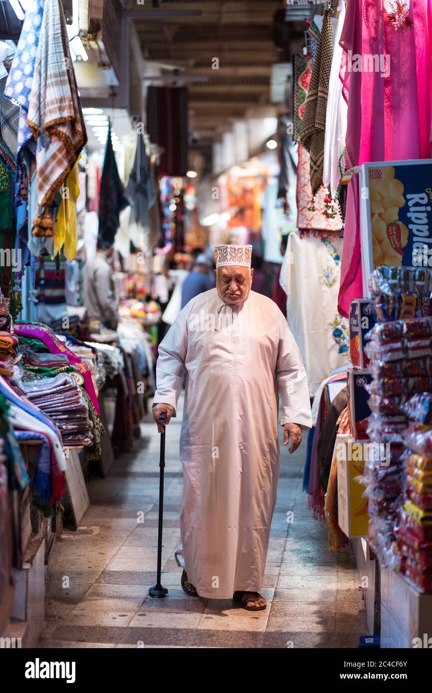Muscat / Oman - February 15, 2020: adult Muslim man wearing white ...