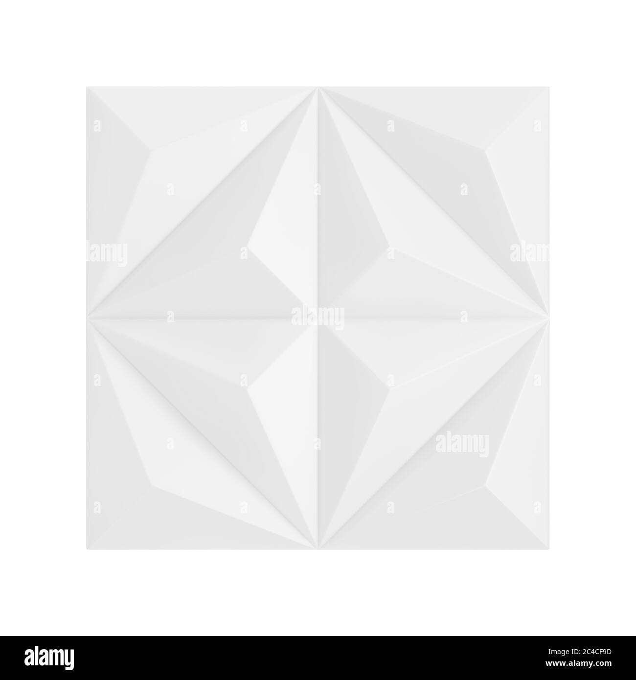 White Abstract Geometric Polygonal Pyramids Wall Panel Segment on a ...