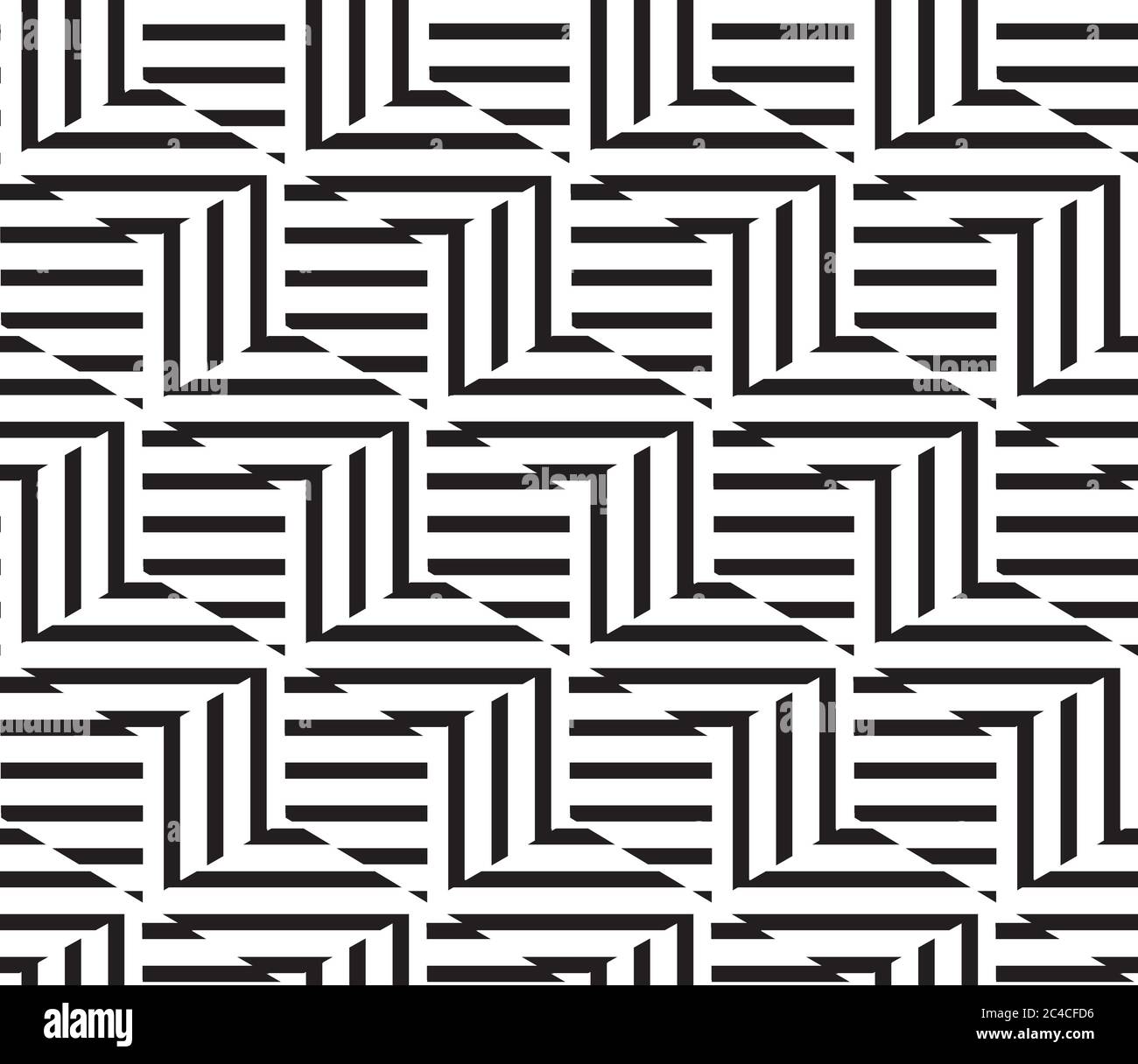Seamless pattern with horizontal and vertical black bands(cube Stock ...