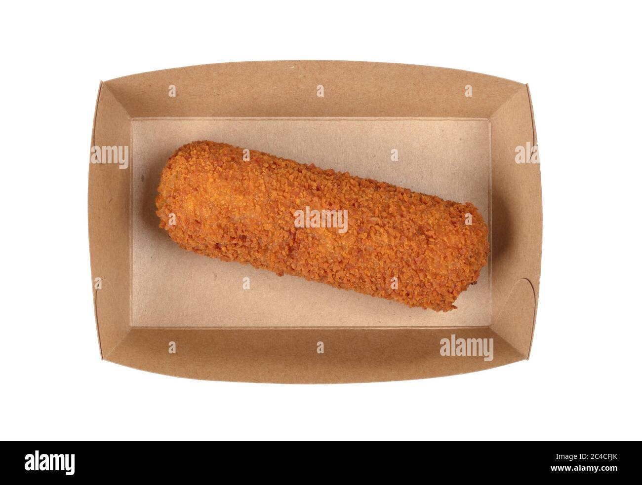 Brown crusty dutch kroket isolated on a white background Stock Photo ...