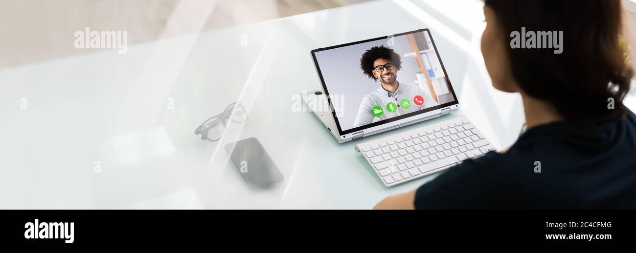 Online Video Conference Interview Call And Call Meeting Stock Photo - Alamy
