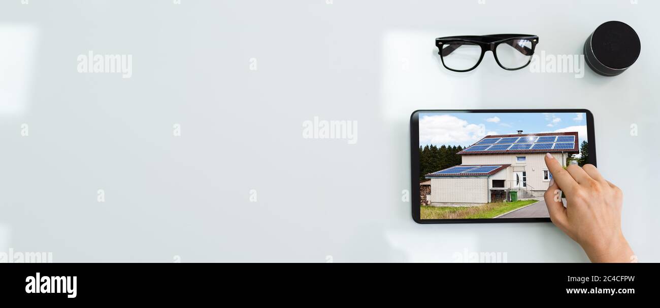 Real Estate Home Search. House Check On Tablet Computer Stock Photo - Alamy