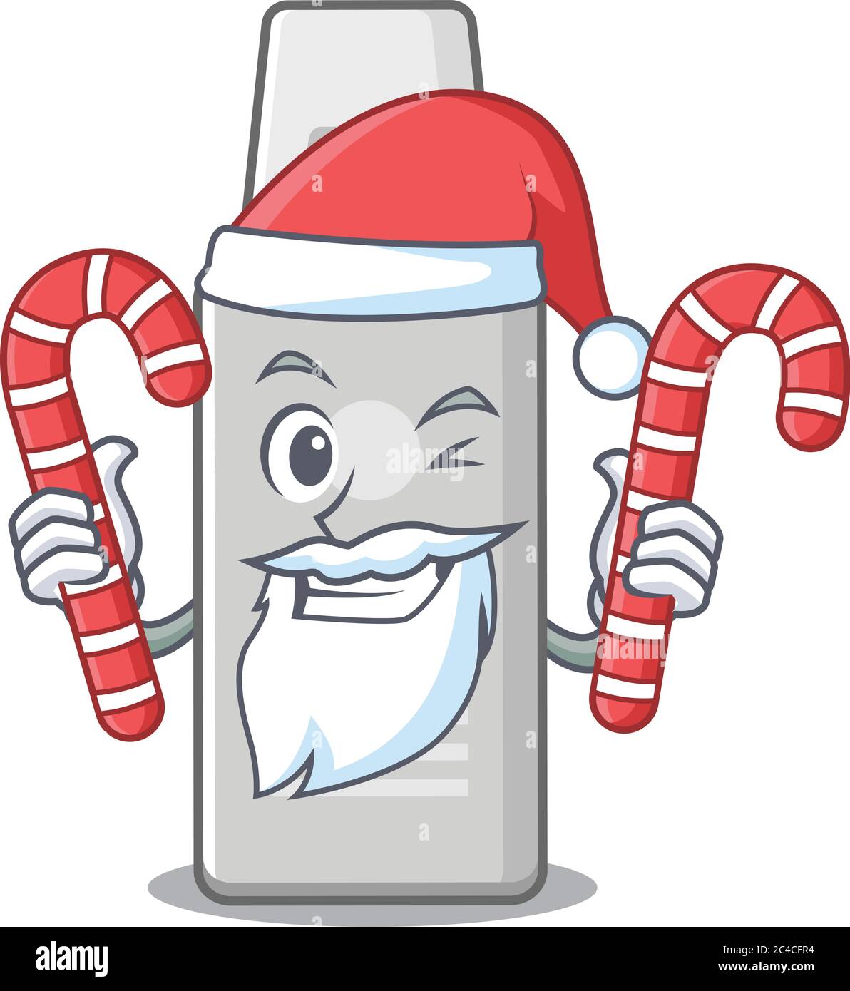 Shaving foam dressed in Santa Cartoon character with Christmas candies ...