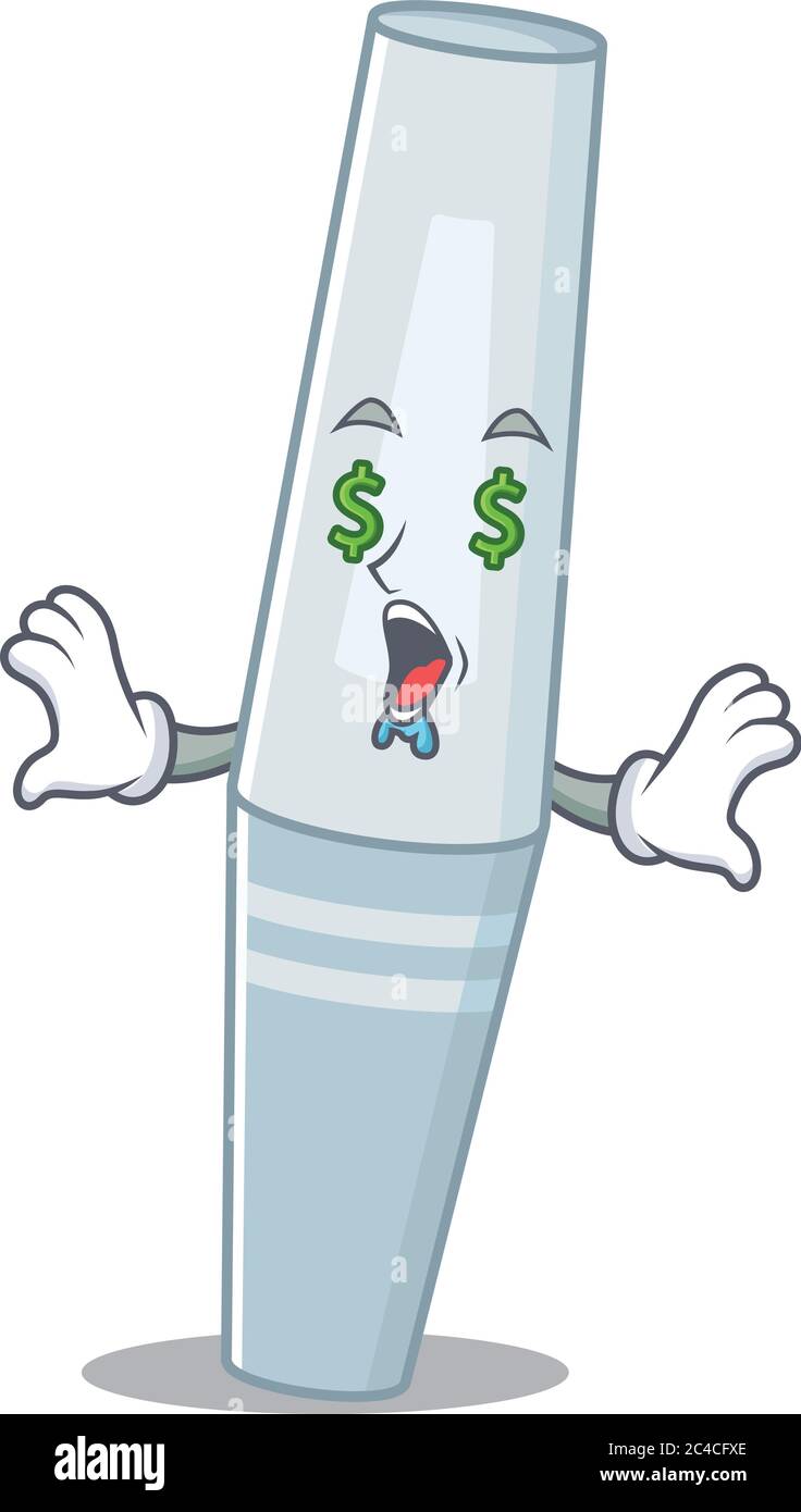 happy rich cartoon concept of mascara with money eyes Stock Vector ...