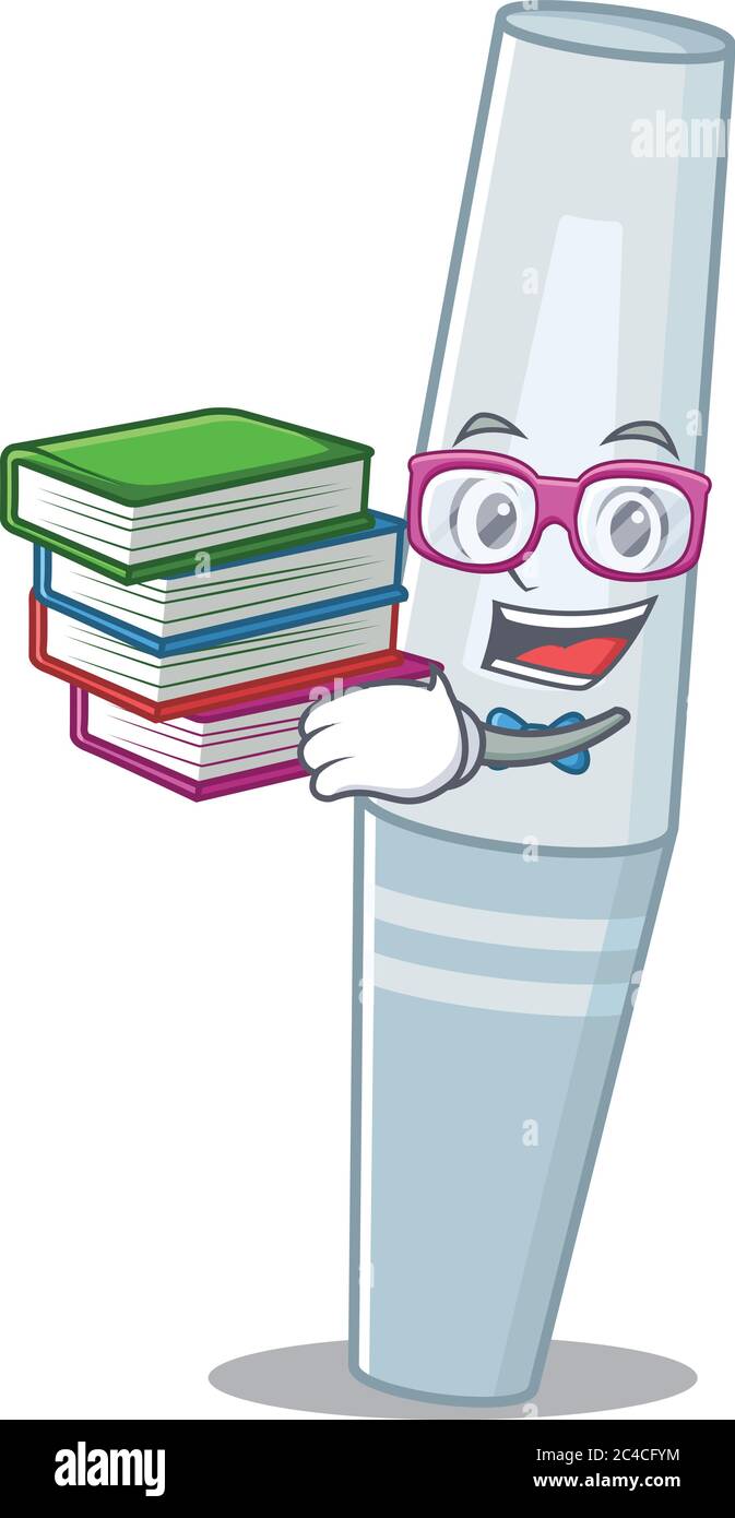 Mascara student mascot design read many books when study at home Stock ...