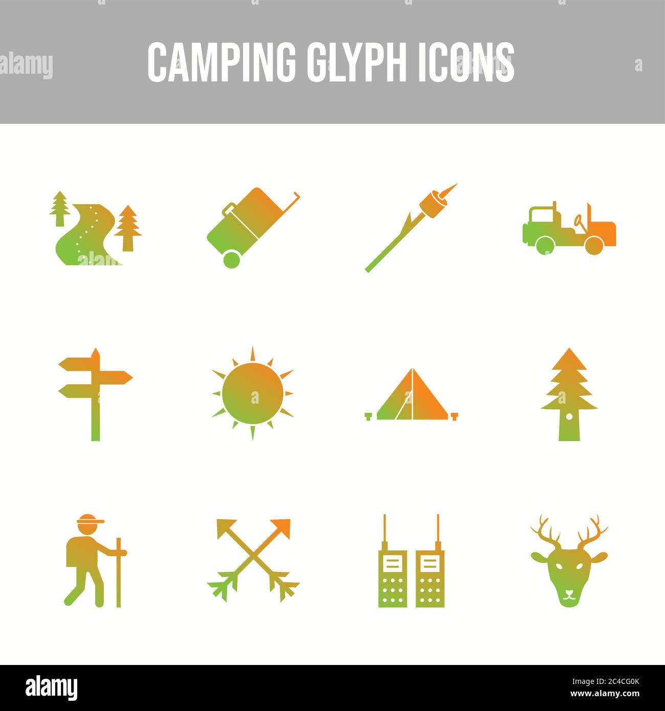 Beautiful Camping vector icon set Stock Vector Image & Art - Alamy