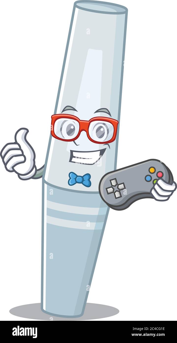 Cartoon Mascot design of mascara gamer using controller Stock Vector ...