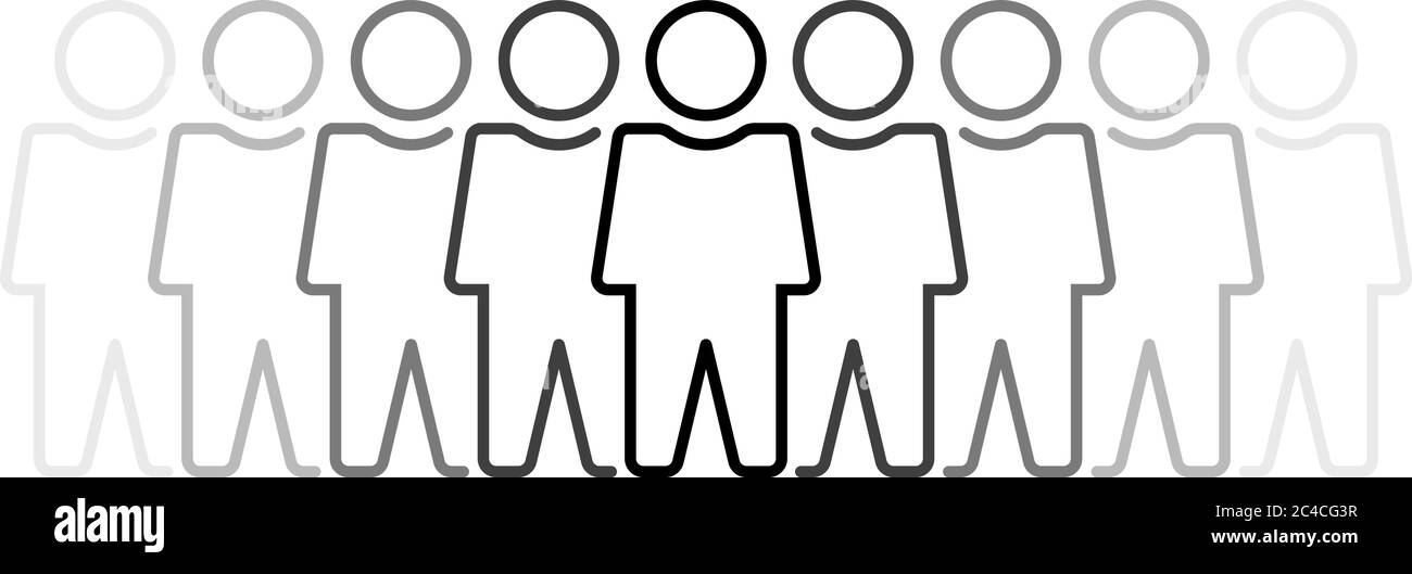 thin line group of people like society Stock Vector Image & Art - Alamy