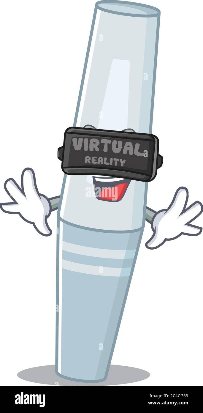 Mascara cartoon image play a game with Virtual Reality headset Stock ...