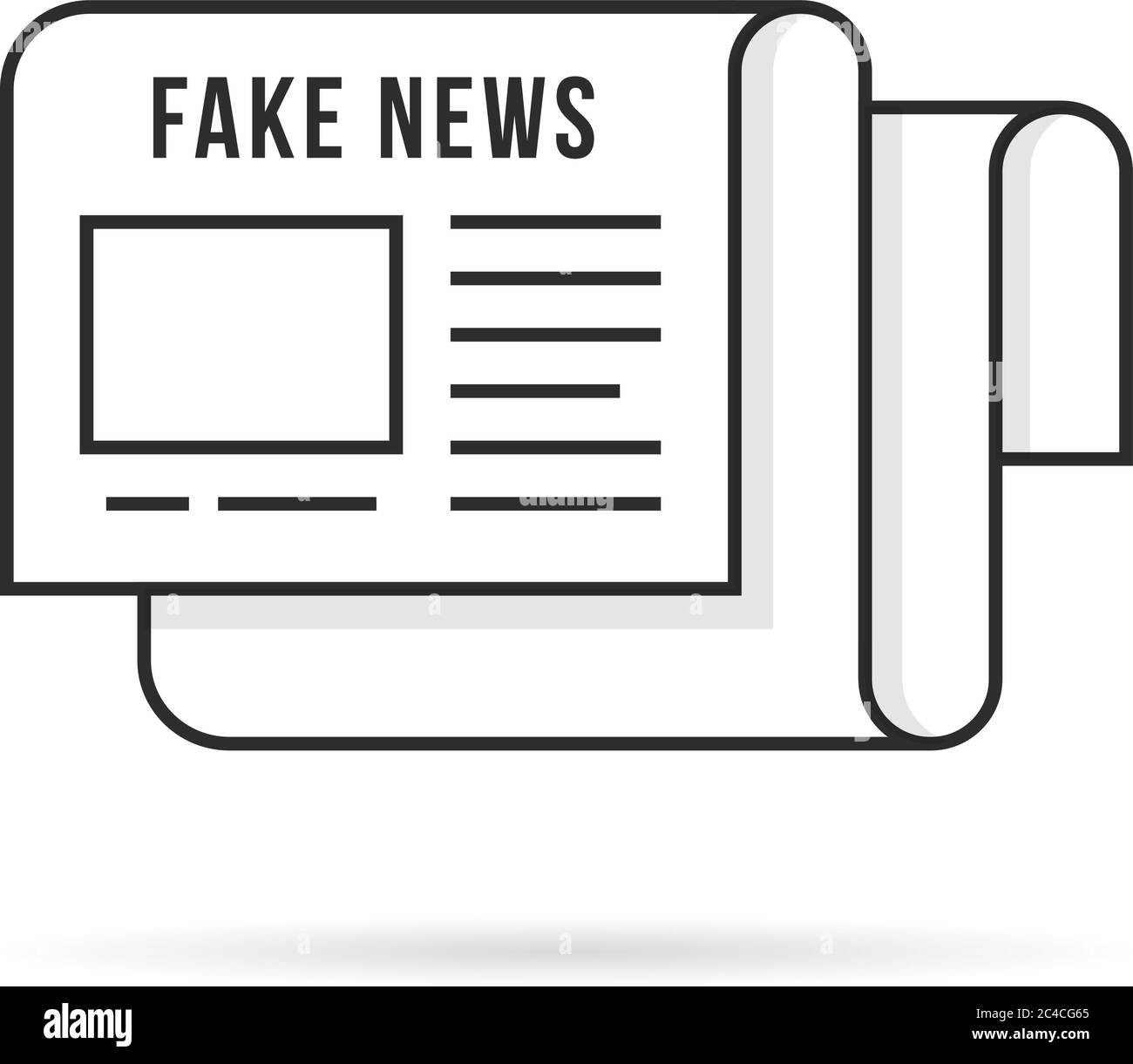 thin line fake news logo like newspaper Stock Vector Image & Art - Alamy