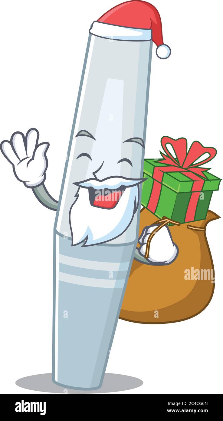 Cartoon design of mascara Santa having Christmas gift Stock Vector ...