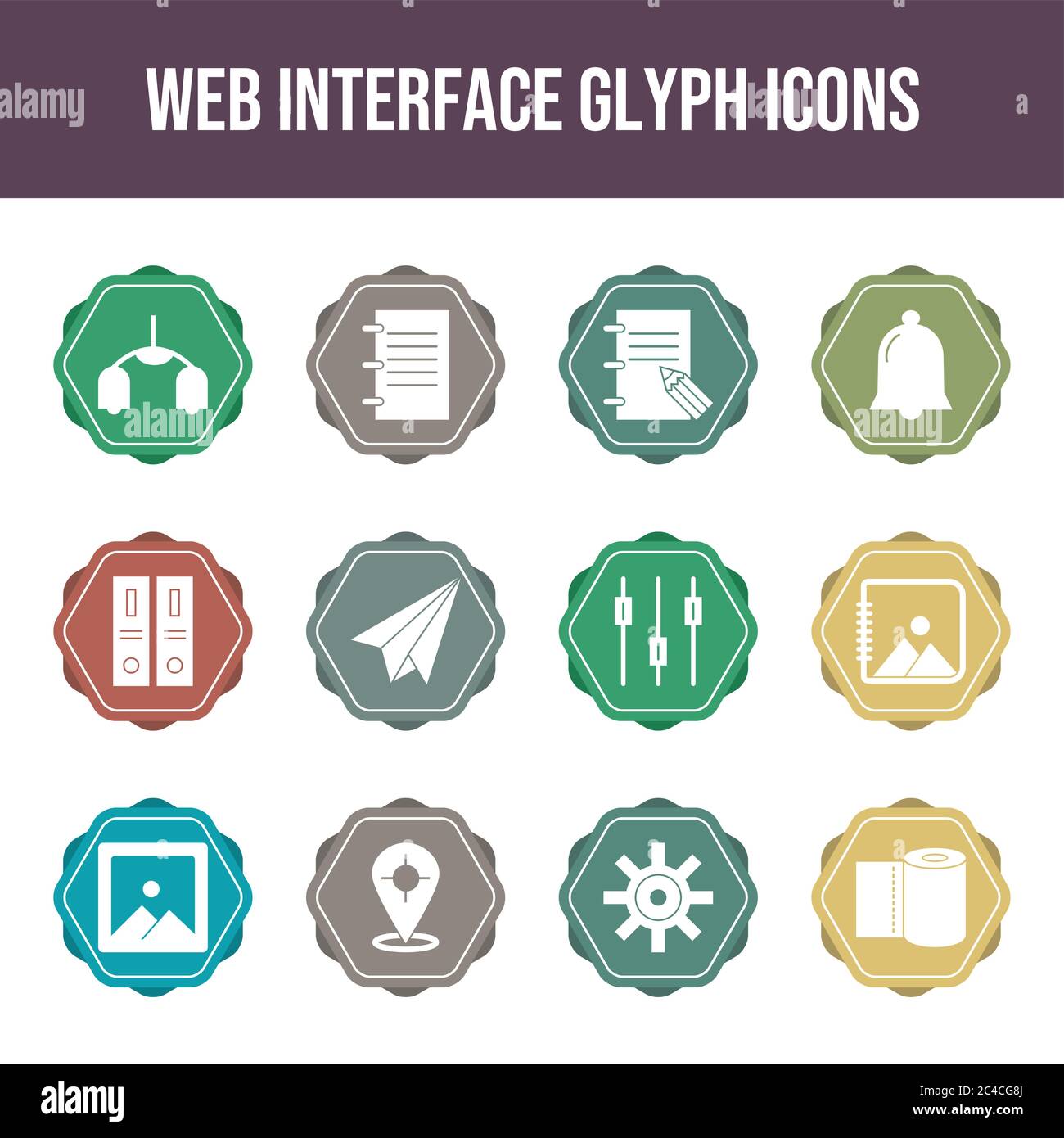 Beautiful Web Interface vector icon set Stock Vector Image & Art - Alamy
