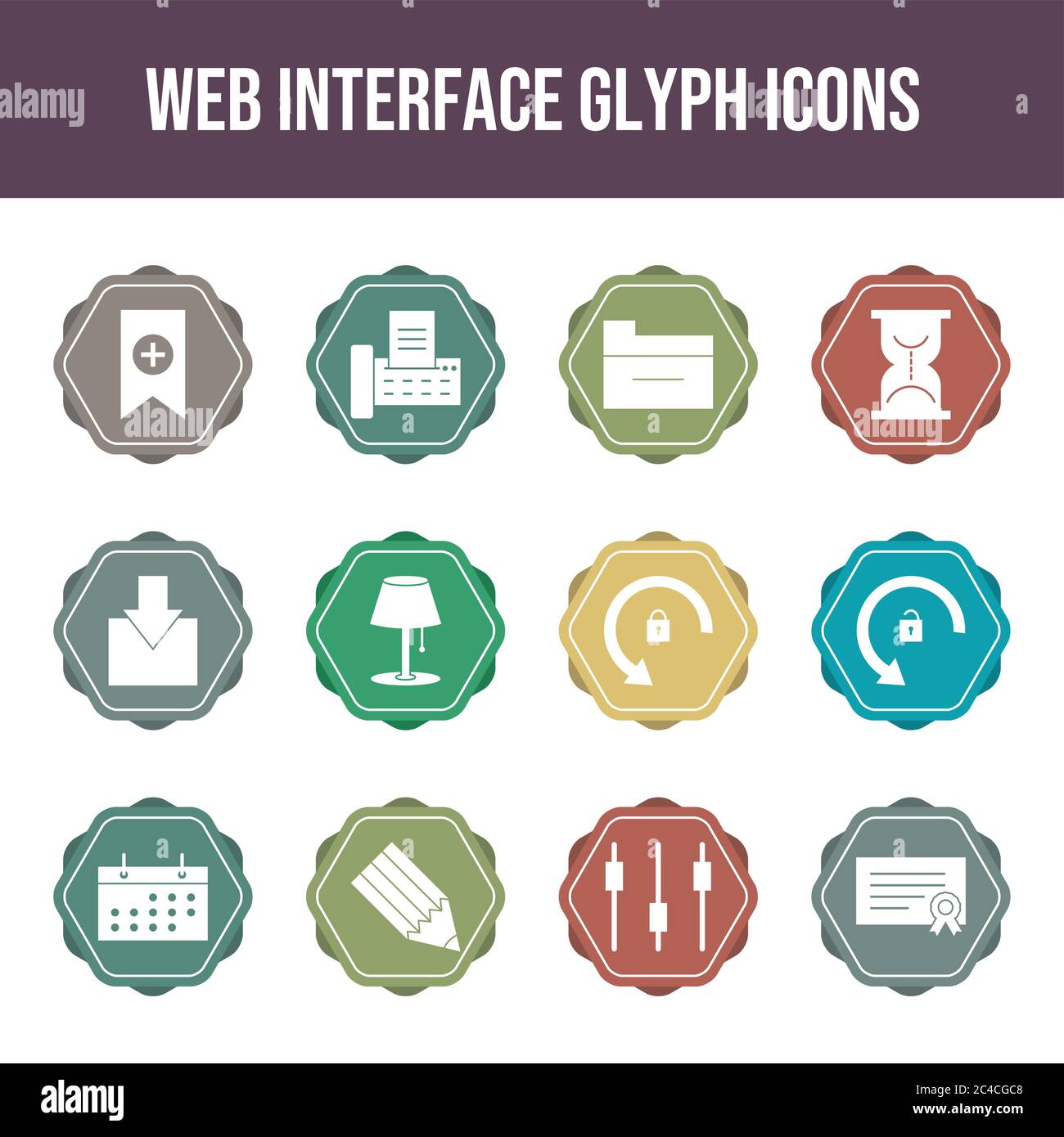 Beautiful Web Interface vector icon set Stock Vector Image & Art - Alamy