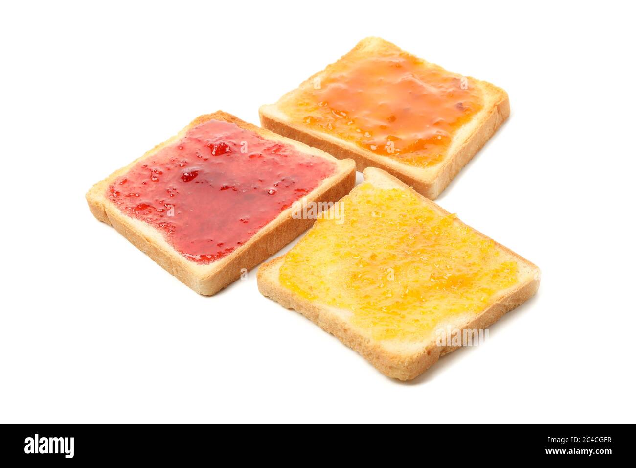 Toasts with jam isolated on white background Stock Photo - Alamy