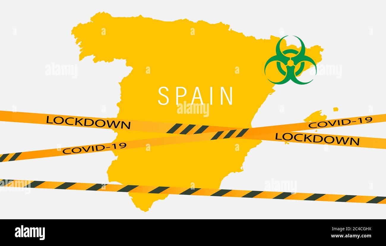 Concept Coronavirus. spain map. Vector Corona virus outbreak with Spain ...