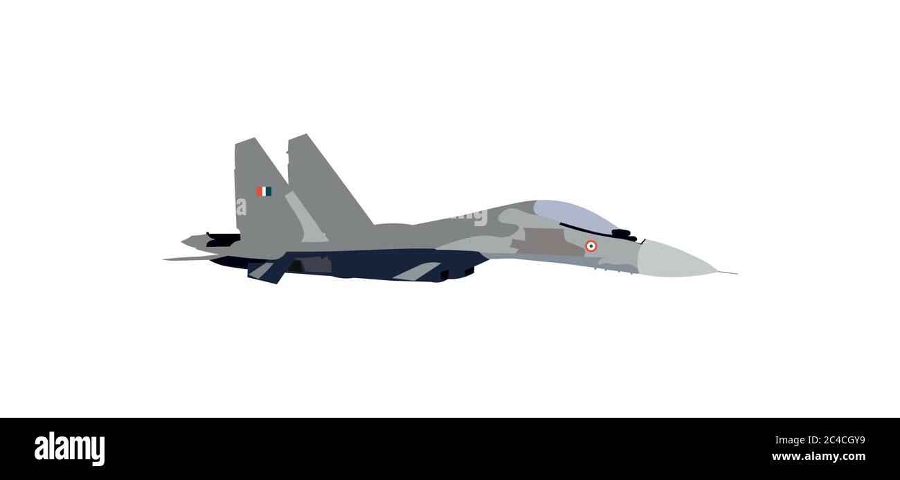sukhoi su-30 fighter plane vector illustration Stock Vector Image & Art ...