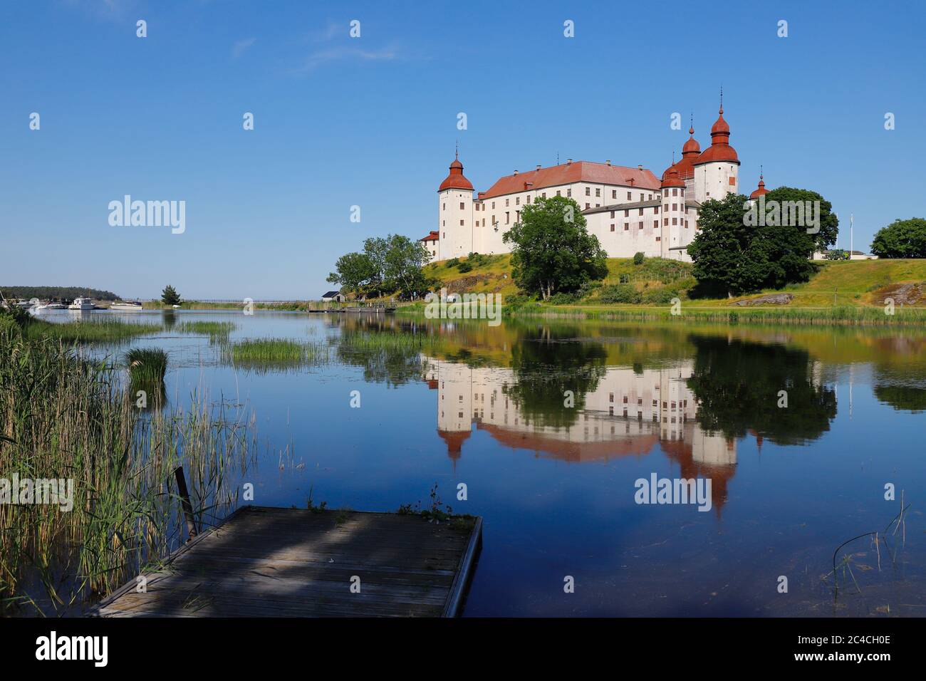 The medieval Lacko castle in the Swedish province of Vastergotland ...