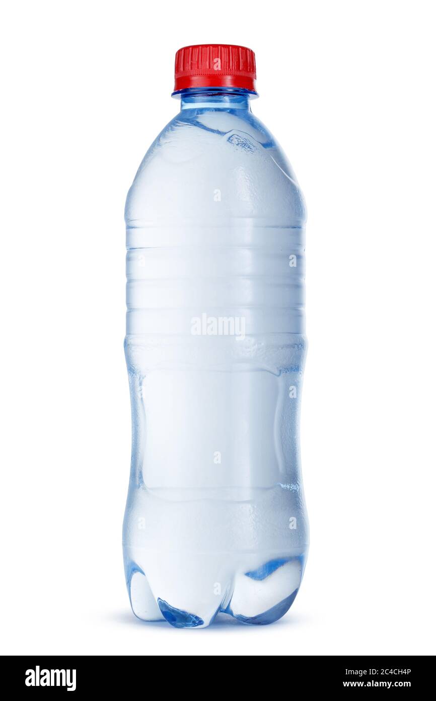 Small bottle of mineral water in plastic isolated on white Stock Photo ...