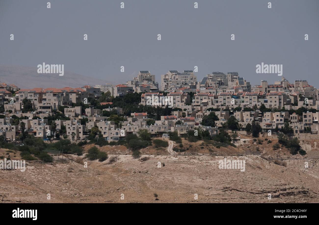 View of Maaleh Adumim or Maale Edumim an urban Israeli settlement and a ...